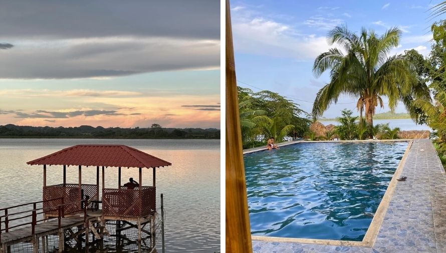 Turicentro Casa del Lago en Petén, un lugar con muelle y piscina